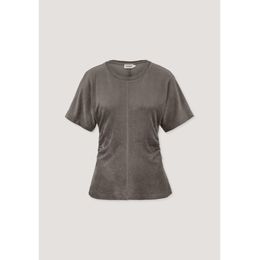 hessnatur Samt T-Shirt Slim aus TENCEL Modal mit Bio-Baumwolle in silbergr&uuml;n | Gr.: 46