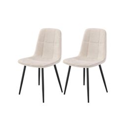 VASAGLE 2er-Set: Esszimmerstuhl Island in Wei&szlig; - (B)55 x (H)85.5 x (T)43.5 cm | Gr.: onesize