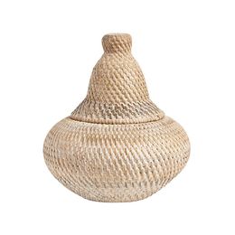 Beliani Korb BILA in Naturfarben/Wei&szlig; - (W) 20 x (H) 25 x (L) 20 cm | Gr.: onesize