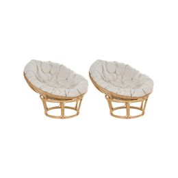 Beliani 2er-Set Sessel SALVO in Naturfarben/Beige | Gr.: onesize