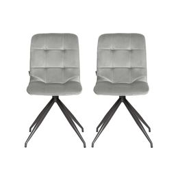 home24 Polsterstuhl Maqis 2er-Set in Grau | Gr.: onesize