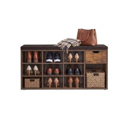 VASAGLE Schuhbank Custos in Vintagebraun - (B)104 x (H)48 x (T)30 cm | Gr.: onesize