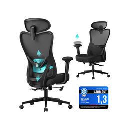 Songmics B&uuml;rostuhl Kime in Schwarz - (B)70 x (H)(119-136) x (T)70 cm | Gr.: onesize