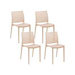 Beliani 4er-Set Gartenstuhl ILLUMANI in Beige | Gr.: onesize