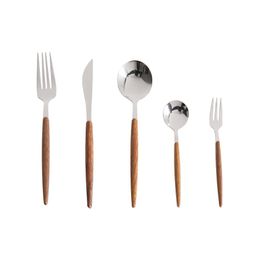 Beliani 30-set Besteck Set GEMELLI in Silber/Braun | Gr.: onesize