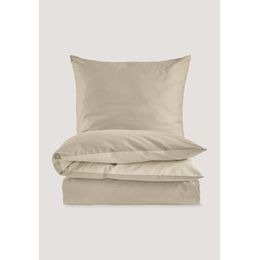hessnatur Satin Wende Bettw&auml;sche-Set in perlmutt | Gr.: 155x220 cm (40x80 cm)