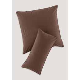 hessnatur Perkal Kissenbezug in schokobraun | Gr.: 40 x 40 cm