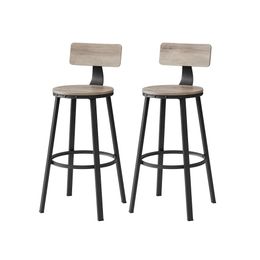 VASAGLE 2er-Set: Barst&uuml;hle Barnet in Greige-Schwarz - (B)54.5 x (H)99 x (T)54.5 cm | Gr.: onesize