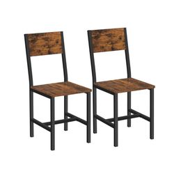 VASAGLE 2er-Set: Esszimmerstuhl in Braun-Schwarz - (B)50 x (H)87.1 x (T)36 cm | Gr.: onesize