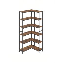 VASAGLE Eckregal Barnet in Braun-Schwarz - (B)102 x (H)175 x (T)24 cm | Gr.: onesize
