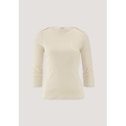 hessnatur Boatneck Longsleeve Slim aus Bio-Baumwolle in naturweiss | Gr.: 38
