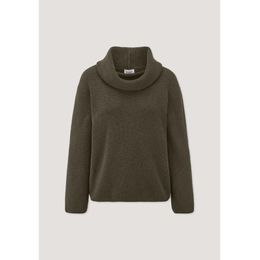 hessnatur Strickpullover Relaxed aus reiner Bio-Baumwolle in vintage oliv | Gr.: L