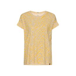 Camel Active T-Shirt mit Rundhalsausschnitt in Gelb AOP | Gr.: 3XL