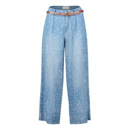 Cartoon Casual-Hose mit G&uuml;rtel in Blau | Gr.: 34
