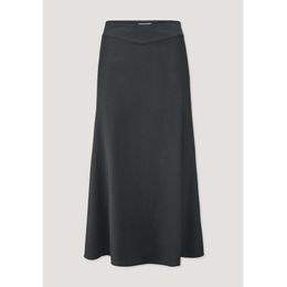 Hessnatur Gewebe Rock Midi aus reiner TENCEL Lyocell in schwarz | Gr.: 46
