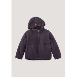 hessnatur Wollfleece Jacke in dunkle traube | Gr.: 110/116