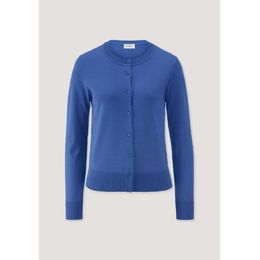 hessnatur Strickjacke Regular aus reiner Bio-Merinowolle in kobalt | Gr.: S