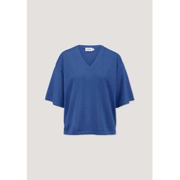 hessnatur Pullover Oversize aus reiner Bio-Merinowolle in kobalt | Gr.: L