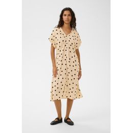 Soaked in Luxury Kleid SLArjana Feminine Form in Oatmeal with Black Dots | Gr.: XXL