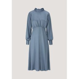 Hessnatur Kleid Midi tailliert aus LENZING ECOVERO Viskose in kristallblau | Gr.: 44