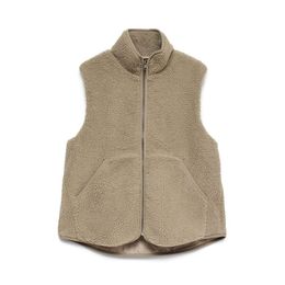 V&eacute;ro Moda Vero Moda Teddyfell Weste in Laurel Oak | Gr.: M