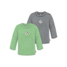 Normani Shirt 'Taupo' Jungen Gr&ouml;&szlig;e 62/68 dunkelgrau / graumeliert / hellgr&uuml;n / wei&szlig;