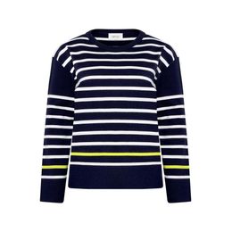 Cartoon Strickpullover mit Rundhalsausschnitt in Blau/Wei&szlig; | Gr.: 44