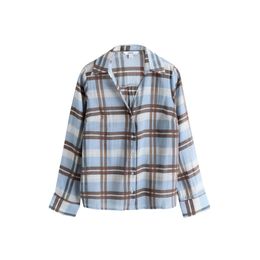 next Bluse Damen Gr&ouml;&szlig;e M ecru / hellblau / braun