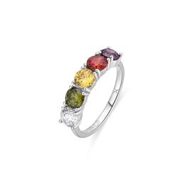 Luxenter ring in metal alloy and multicoloured zirconia with rhodium finish - Mund | Gr.: 56