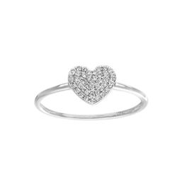Diamant Leternel Ring 'Ring aus 750 Wei&szlig;gold mit 0.13 Karat Diamant Herz-Design' Damen Gr&ouml;&szlig;e 50 gold