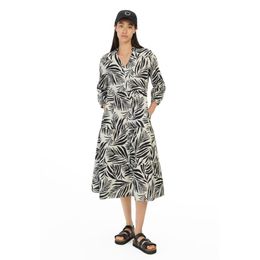 Camel Active Mittellanges Sommerkleid mit Allover-Print in AOP schwarz/wei&szlig; | Gr.: XS