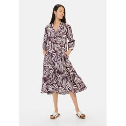 Camel Active Mittellanges Sommerkleid mit Allover-Print in AOP braun/wei&szlig; | Gr.: M