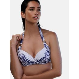 Mint Velvet Bikini Top female size 85 Dark blue / White