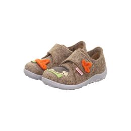 Superfit Hausschuh 'HAPPY OCTI' Jungen Gr&ouml;&szlig;e 22 creme / dunkelbeige / dunkelorange / schwarz