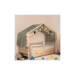 Home Deluxe Kinderbett mit Schubladen WOLKENLAND &ndash; 90 x 200 cm Natur
