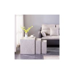 Home Deluxe Beistelltisch IRIMA &ndash; 3er SetMarmor Beige