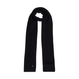 Tommy Hilfiger Damen Strickschal &raquo;TH FLAG PIMA COTTON CASH SCARF&laquo; mit Logostickerei, mit Kaschmiranteil Unisex schwarz Einheitsgr&ouml;&szlig;e