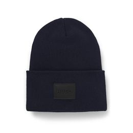 Hugo Herren Hugo Strickm&uuml;tze &raquo;Xevon&laquo; mit Label-Aufn&auml;her, unisex blau Einheitsgr&ouml;&szlig;e