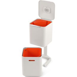 Joseph Joseph M&uuml;lleimer &raquo;Totem Compact&laquo; herausnehmbares Biom&uuml;llfach 3 Liter grau Edelstahl B/H/T: 36,6cm x 76cm x 30cm, 40 l