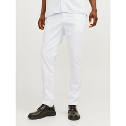 Jack & Jones Jack & Jones Herren Chinohose &raquo;JJIMARCO mit Badge und hohem Tragekomfort&laquo; unifarben, modisch, slim fit, Baumwollmischung wei&szlig; 34, L&auml;nge 30