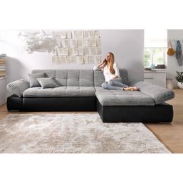 DOMO collection Ecksofa &raquo;MORIC 300x172 cm, XXL-Sofa mit viel Platz, L-Form, auch in Cord&laquo; wahlweise mit Bettfunktion und Armteilverstellung, schwarz-