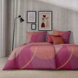 Apelt Bettw&auml;sche &raquo;Graphics&laquo; 2 Bettw&auml;sche-Set mit Rei&szlig;verschluss, Baumwoll-Satin, Digitaldruck rosa Satin (Bio-Baumwolle), Bezug: 100% Baumwolle B/L: 