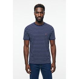 Fynch-Hatton Herren Fynch-Hatton T-Shirt Regular Fit, ohne Verschluss, mit Streifenmuster blau S