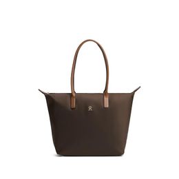Tommy Hilfiger Damen Tragetasche &raquo;POPETTE TOTE&laquo; Damen Handtasche, Schultertasche mit kontrastfarbigen Henkeln braun B/H/T: 31cm x 31cm x 13cm