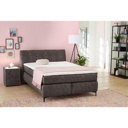 Jockenh&ouml;fer Boxspringbett &raquo;Gitta&laquo; mit Topper grau Bezug Bett: 100% Polyester;Topper und Matratzenspiegel: 100% Polyester Microfaser, Liegefl&auml;che B/L: 140cm x 