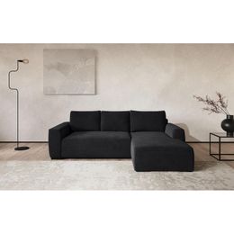 COTTA Ecksofa &raquo;Giro L-Form,B: 252 cm, abgerundete Kanten, bequeme Wellenunterfederung&laquo; +PUR Schaum, opt. Schlaffunktion + Bettkasten,LF 202x128cm 