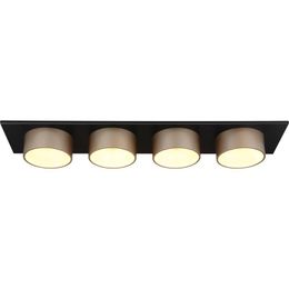Globo LIGHTING Deckenleuchte &raquo;RAYMOND&laquo; LED-Modul 1 Stk. Warmwei&szlig; Deckenlampe Wohnzimmer-Leuchte Schlafzimmer-Leuchte Flur K&uuml;che braun H: 11cm, 1 Stk.