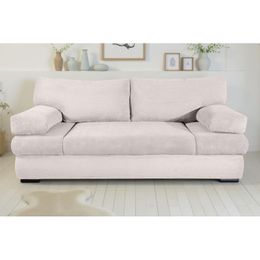 Collection AB Schlafsofa &raquo;Tina, B: 200 cm, Liegefl. 146x200 cm&laquo; Schlaffunktion, Bettkasten & 2 Armlehnenkissen, Federkern beige 100%Polyester B/H/T: 