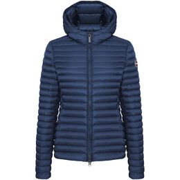 COLMAR Damen Leichtdaunenjacke mit Kapuze leicht taillierte Passform, Zwei-Wege-Rei&szlig;verschluss, feste Kapuze blau 42 (S)