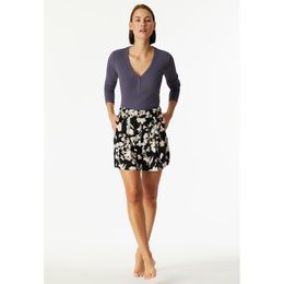 Schiesser Damen Loungepants &raquo;Mix + Relax&laquo; elastischer Bund, Viskose, seitliche Taschen, weites Bein bunt 38, N-Gr